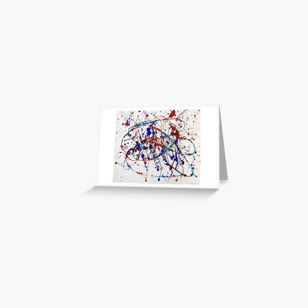 "Abstract Jackson Pollock Painting Original Art" Greeting Card for Sale ...