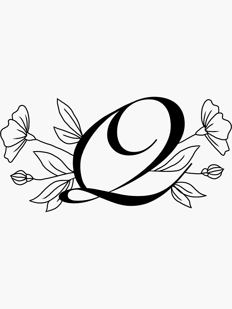 "Cursive Floral Letter Q " Sticker for Sale by lakenney97 | Redbubble