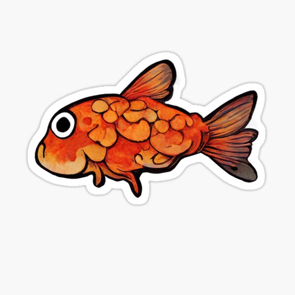 "Scared cute goldfish" Sticker for Sale by CutePlanetEarth | Redbubble