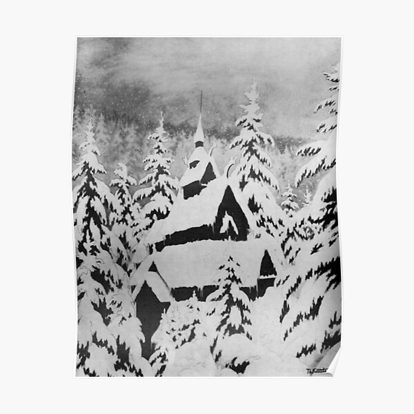 "Stave Church in the Snow - Theodor Kittelsen" Poster for Sale by ...
