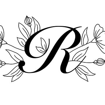 "Cursive Floral Letter R " Sticker for Sale by lakenney97 | Redbubble