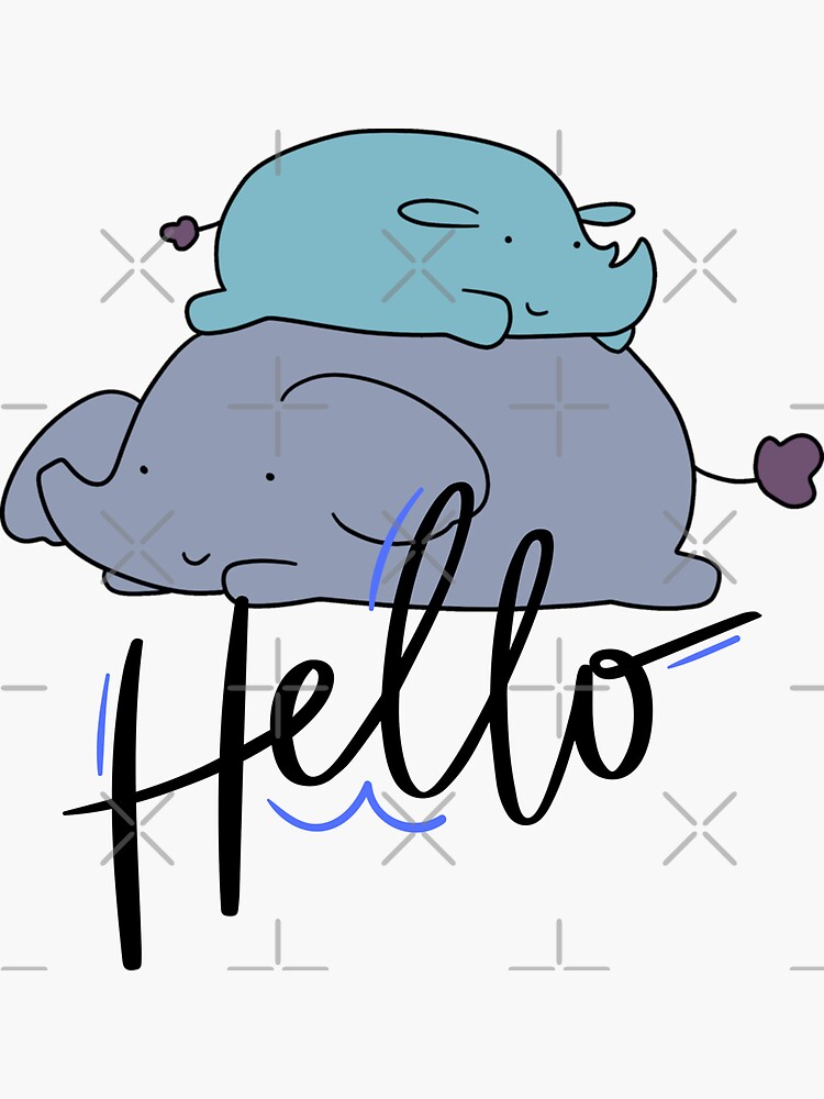 "Kawali Cute Animals Hello Cartoon" Sticker for Sale by PerfectBlend ...