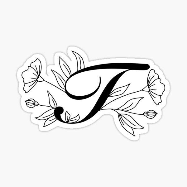"Cursive Floral Letter T" Sticker for Sale by lakenney97 | Redbubble