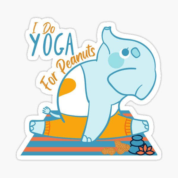 Pegatina «I Yoga para Peanuts Elephant Yoga Pose para los amantes de ...