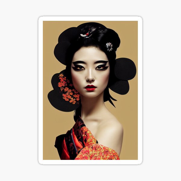 "geisha" Sticker for Sale by A-Skyman | Redbubble