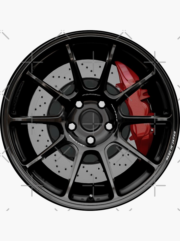 "Black JDM Wheel Design" Sticker for Sale by ApexFibers | Redbubble