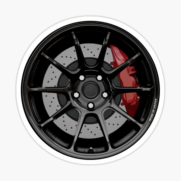 "Black JDM Wheel Design" Sticker for Sale by ApexFibers | Redbubble