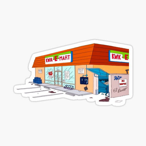 "Kwik-E-Mart Convenience Store" Sticker for Sale by PixelBuilder ...