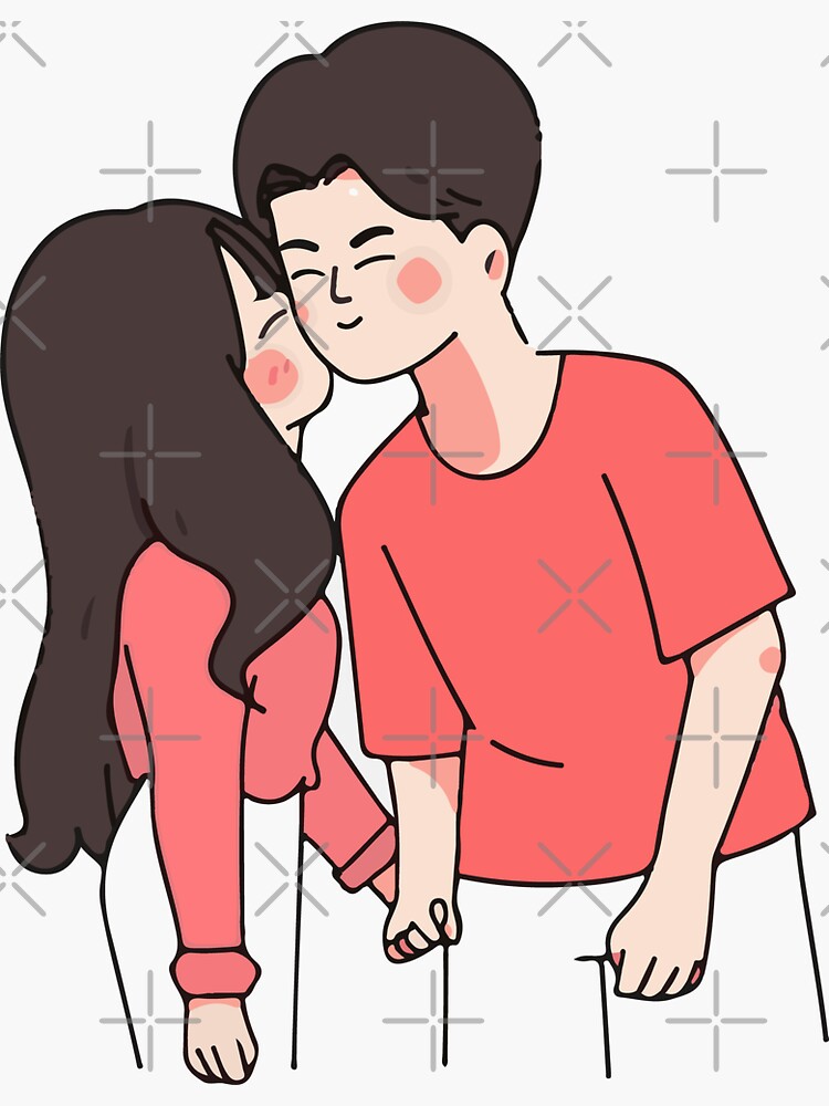 "Romance couple kissing love " Sticker for Sale by TrendsTDesign ...