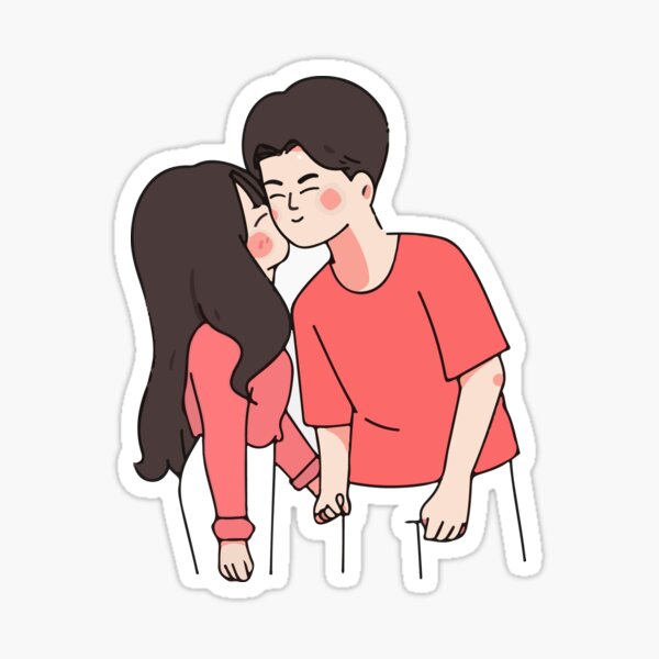 "Romance couple kissing love " Sticker for Sale by TrendsTDesign ...