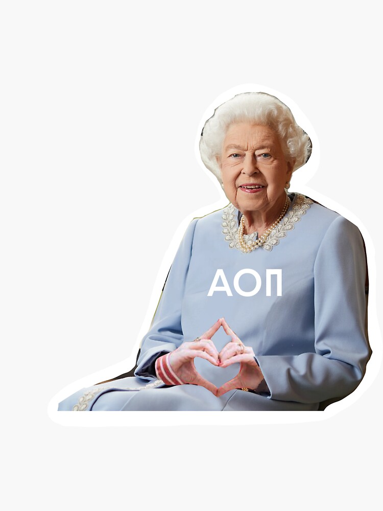 "Queen Elizabeth AOII" Sticker for Sale by macikaroline | Redbubble