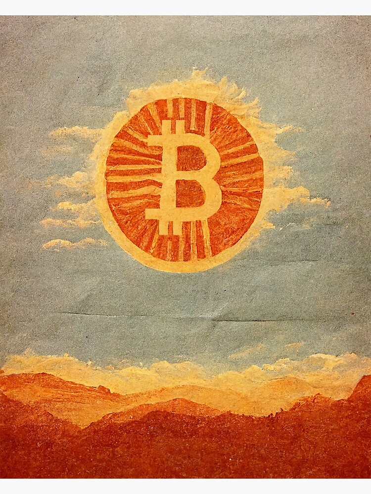 "Bitcoin Sun over the Valley Vintage Artwork" Poster for Sale by ...