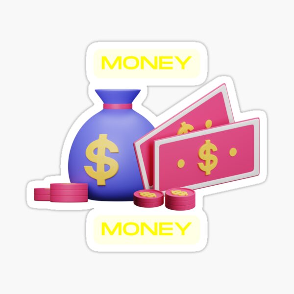 "money, time, cash " Sticker for Sale by mrelax57700 | Redbubble