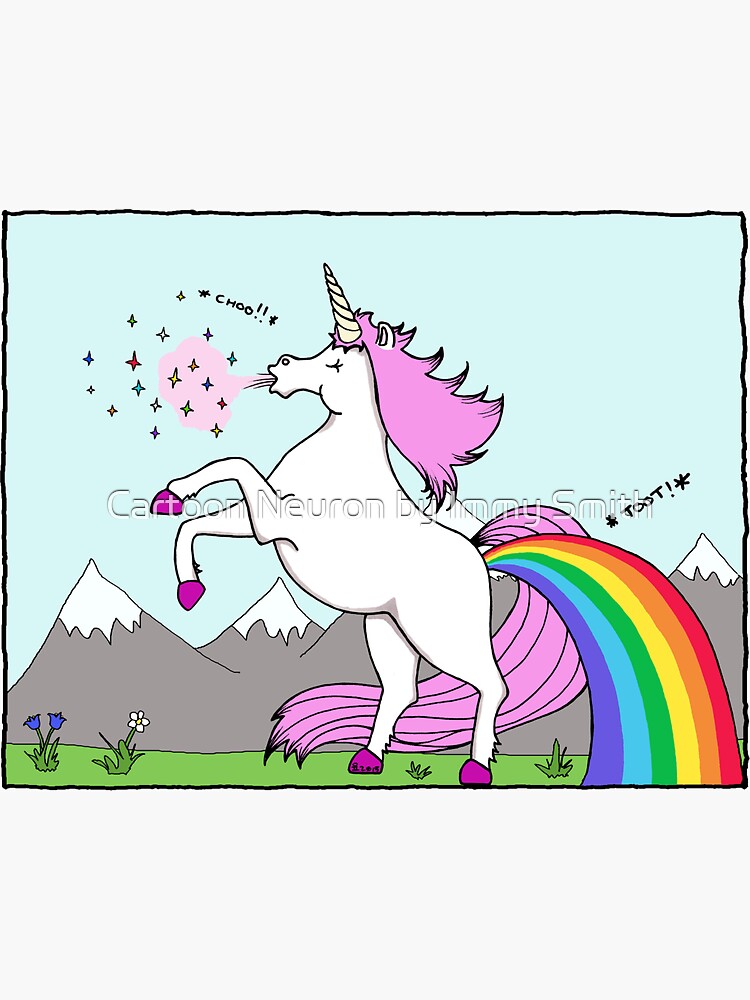 "Unicorns sneeze glitter and fart rainbows!" Sticker for Sale by Immy ...
