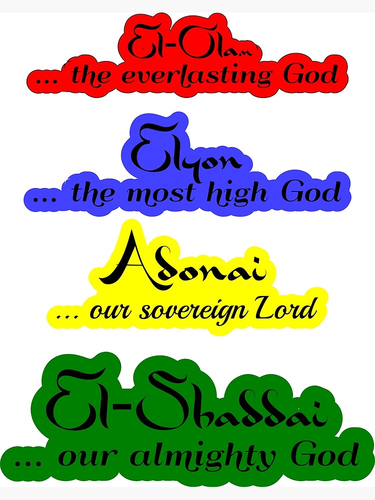 "Names of God sticker " Poster for Sale by dcnjibs | Redbubble