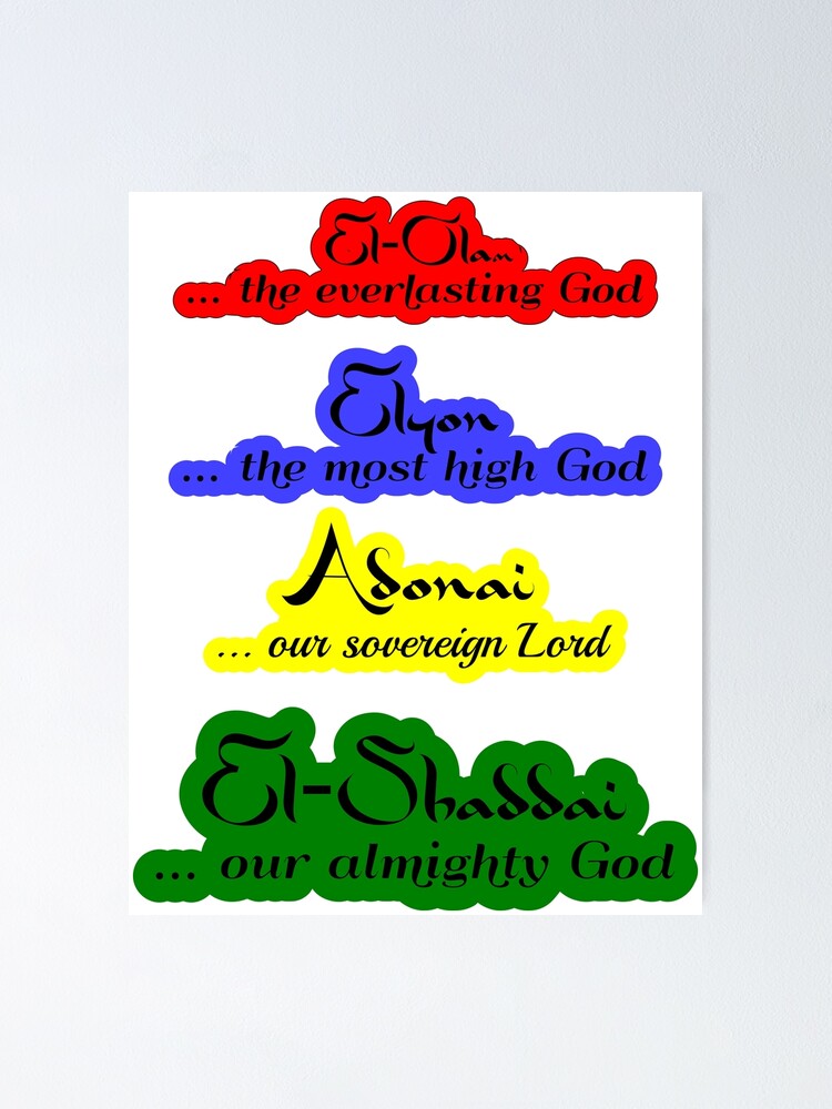 "Names of God sticker " Poster for Sale by dcnjibs | Redbubble