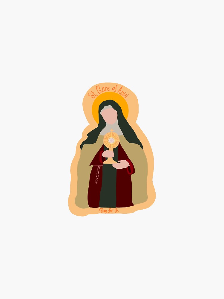 St Clare Of Assisi Sticker For Sale By Kwhitehead20 Redbubble
