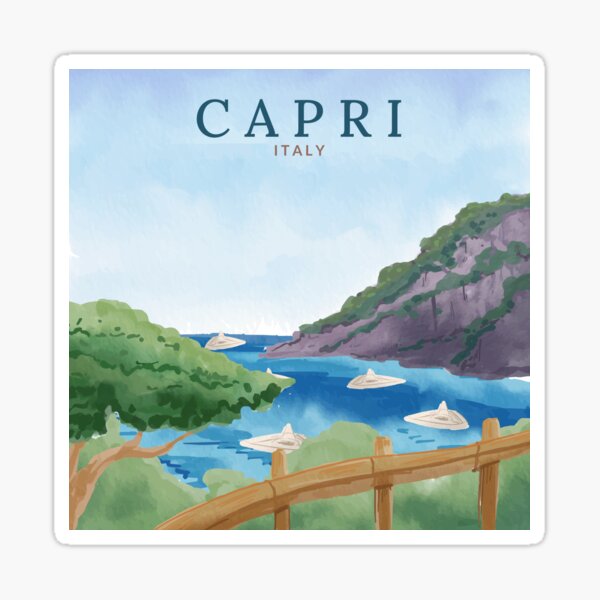 "Capri Italy" Sticker for Sale by Art-Zhela | Redbubble