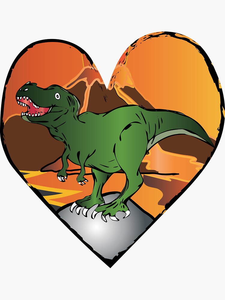 "T-Rex Love" Sticker for Sale by beebusmarble | Redbubble