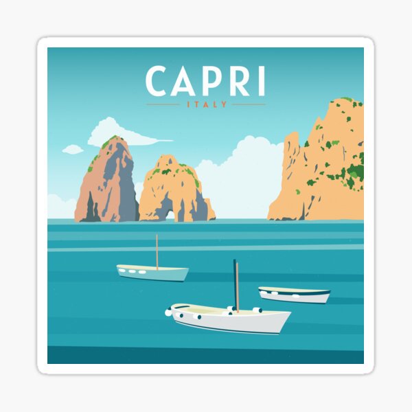 "Capri Italy" Sticker for Sale by Art-Zhela | Redbubble
