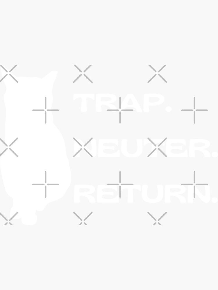 "Trap Neuter Return with White Cat" Sticker for Sale by catladyjoy ...