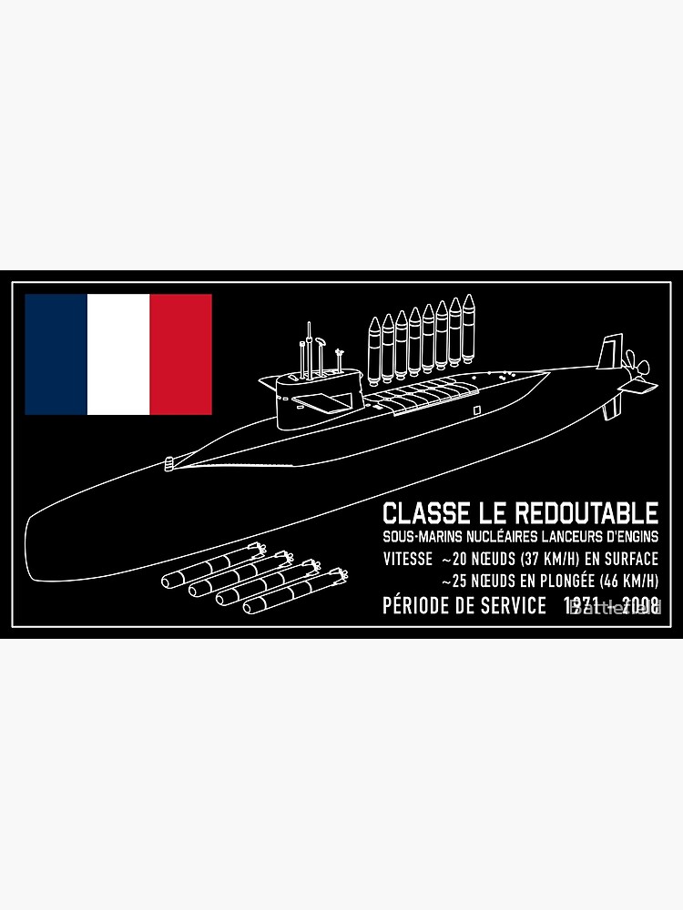 Póster «Le Redoutable-Class Submarino nuclear francés Blueprint ...