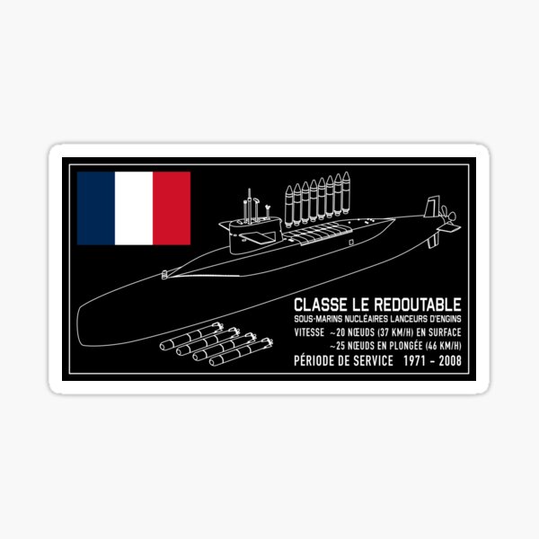 Pegatina «Le Redoutable-Class Submarino nuclear francés Blueprint ...