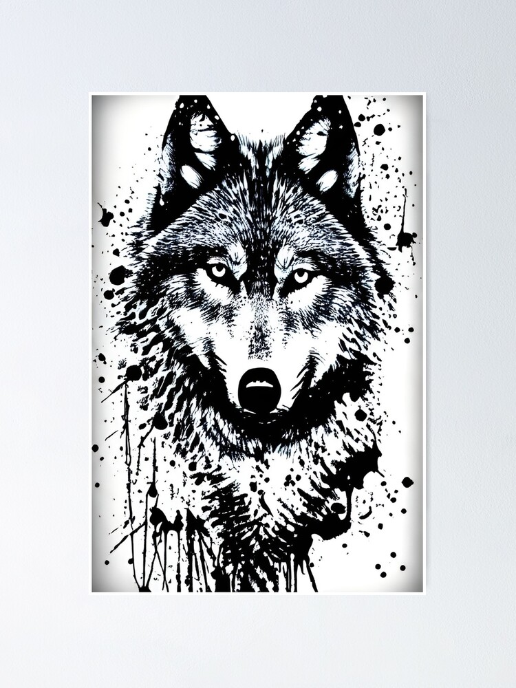 "Splatter Ink Wolf Art" Poster for Sale by Jrw-Design | Redbubble