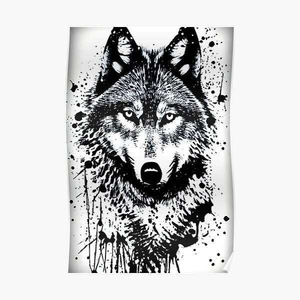 "Splatter Ink Wolf Art" Poster for Sale by Jrw-Design | Redbubble