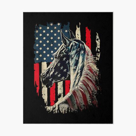 "Patriotic Horse American Flag Horse Vintage Retro" Art Board Print for ...