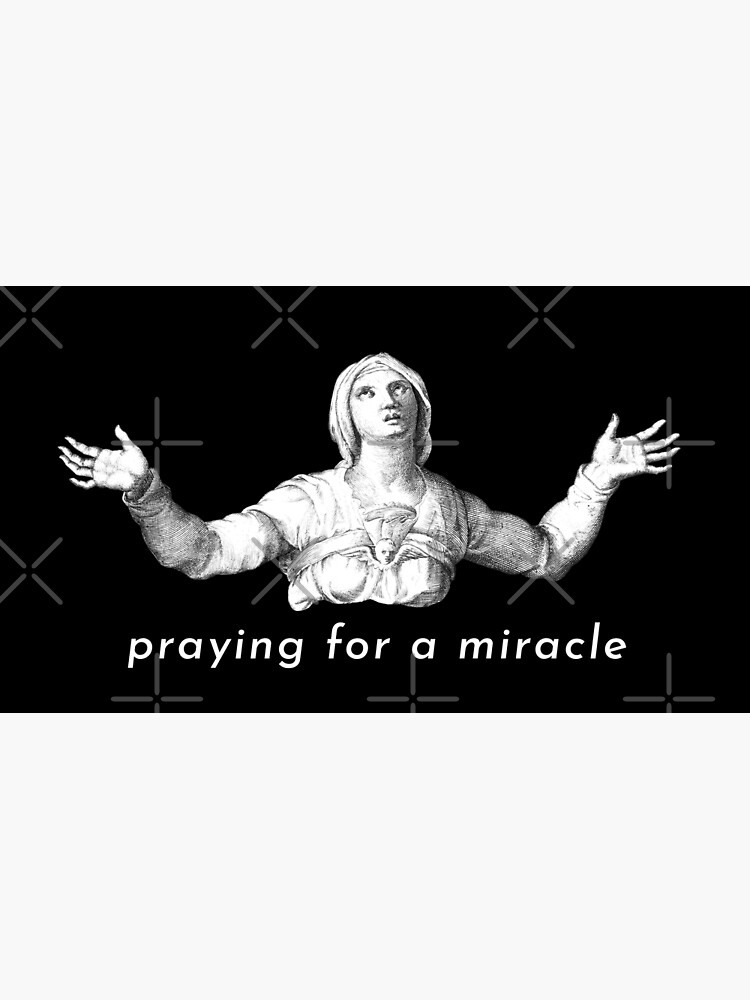 "Praying for a miracle meme" Poster for Sale by PassageDisco | Redbubble