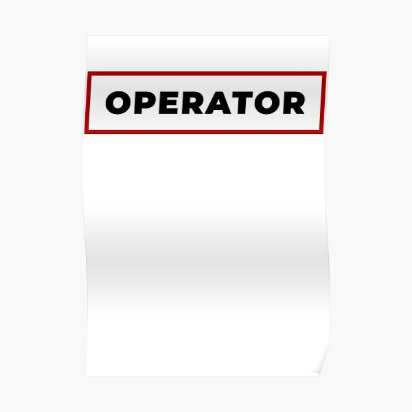 "Operator with red frame" Poster for Sale by SVPOD | Redbubble