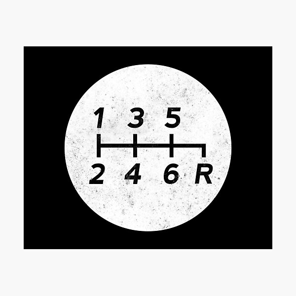 "White Manual Transmission Shift Pattern 2 - Grungy" Photographic Print ...