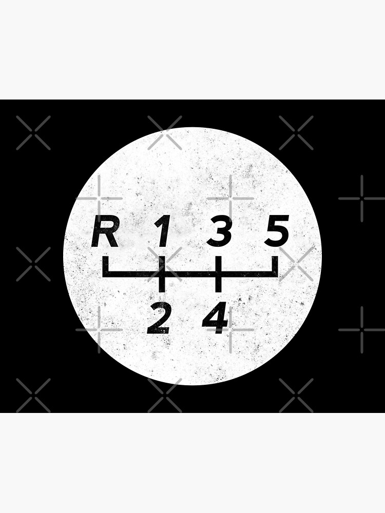 "White 5 Speed Manual Transmission Shift Pattern - Grungy" Poster for ...
