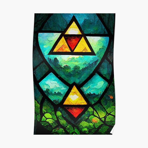 "Triforce stained glass window" Poster for Sale by NianderQuinn | Redbubble