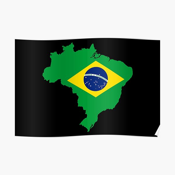 "Flag Map of Brazil" Poster for Sale by mo91 | Redbubble