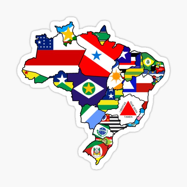 "Flag Map of the states of Brazil" Sticker for Sale by mo91 | Redbubble