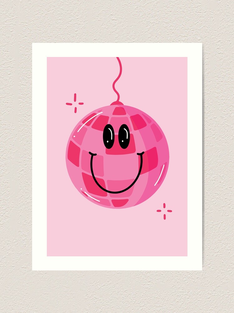"Y2k disco smiley face " Art Print for Sale by laurennassii | Redbubble