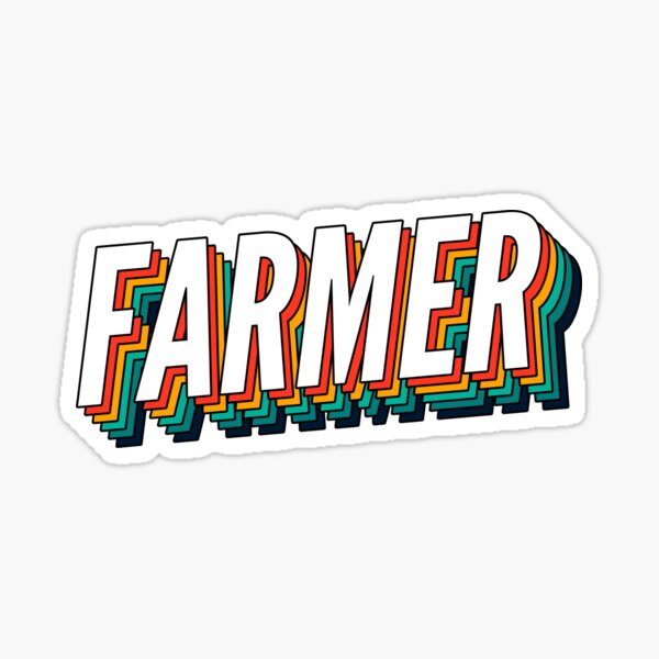 Farmer Retro Vintage Label For The Best Farmer Sticker For Sale By Svpod Redbubble