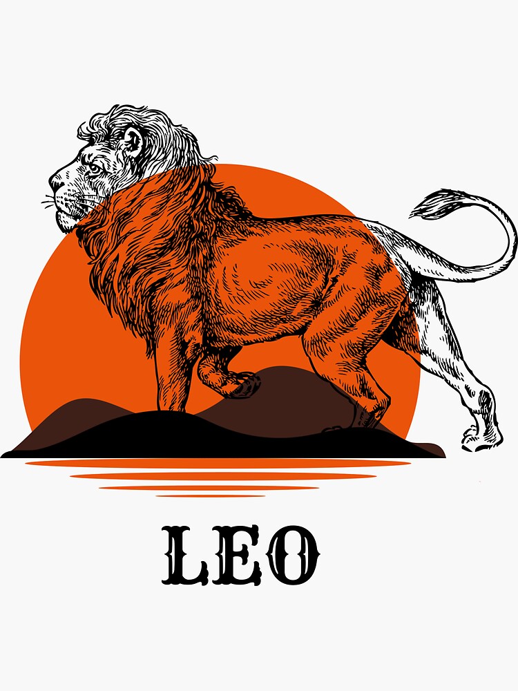 "Fierce Lion, Leo Zodiac Sign" Sticker for Sale by MOFFITT- | Redbubble