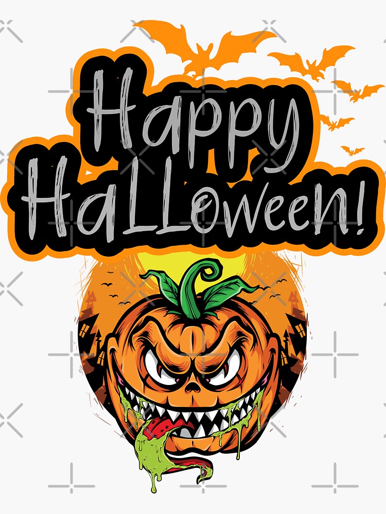 "Happy Halloween." Sticker for Sale by Art-Vibrations | Redbubble