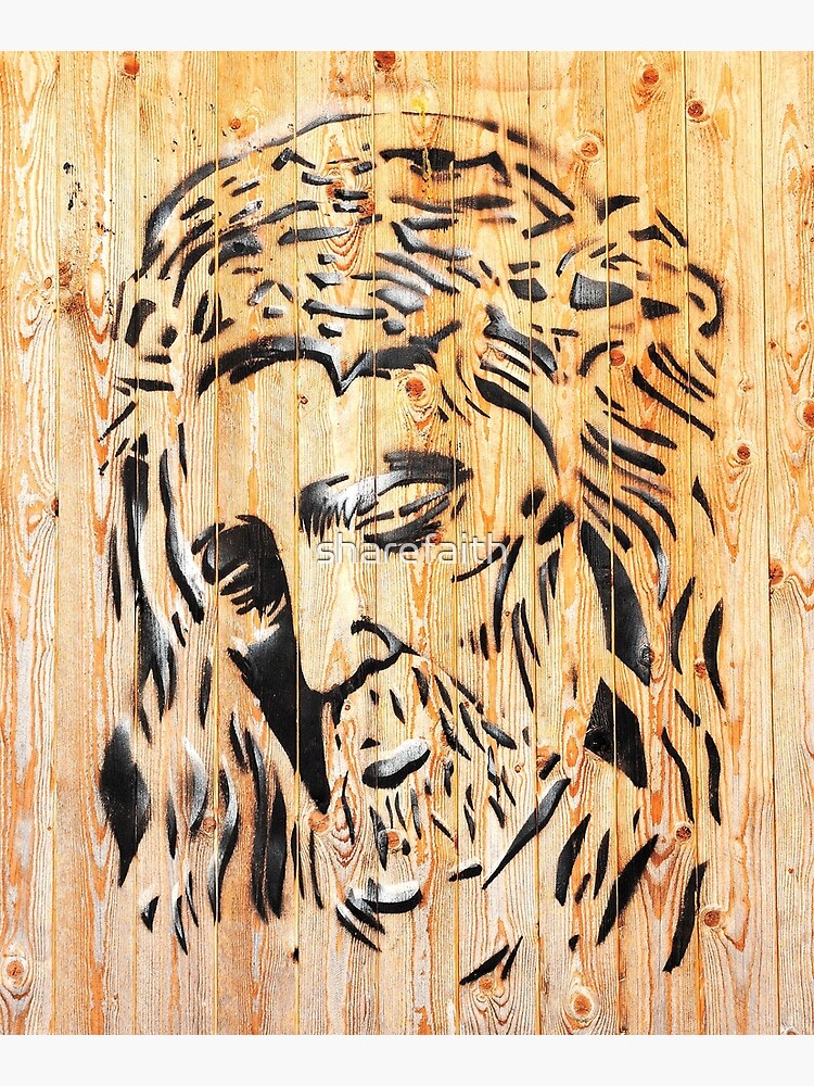 Póster «Retrato del Rostro de Jesús Doloroso Arte en Madera» de ...