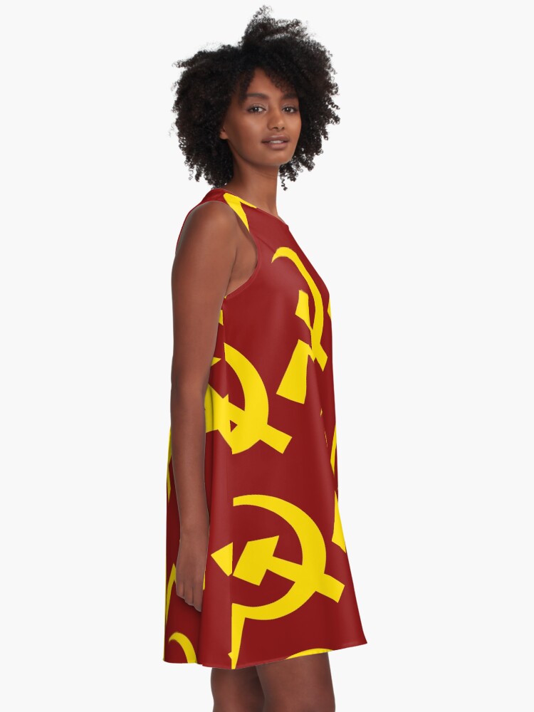 "Communist Flag Shapes - Hammer & Sickle" A-Line Dress by Chocodole ...