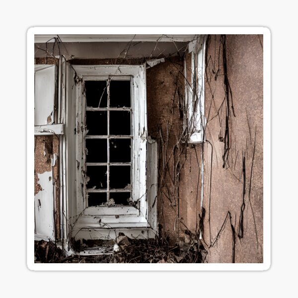 "Weathered Abandoned House" Sticker for Sale by Art-of-AI | Redbubble