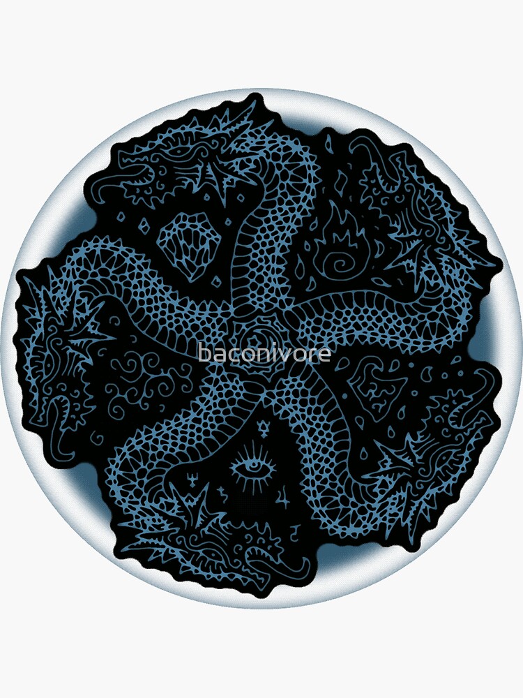 "Moon Hydra" Sticker by baconivore | Redbubble