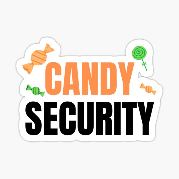 "Candy Security Adult Halloween Costume For Mom And Dad" Sticker for ...