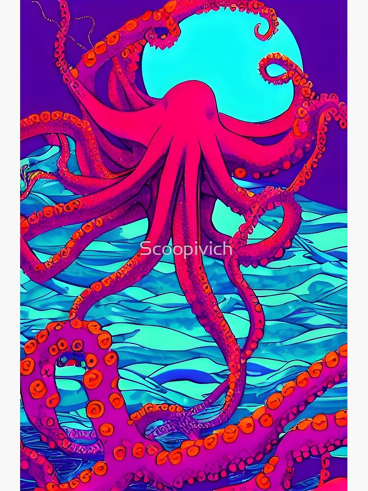 "Anime Tentacles Japanese octopus moonlit sea vaporwave aesthetic ...