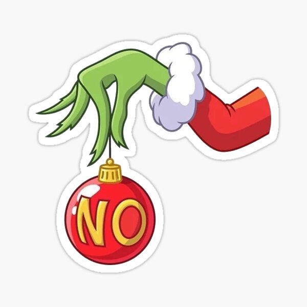 "The Grinch Arm “No”" Sticker for Sale by Bribribaycakes | Redbubble