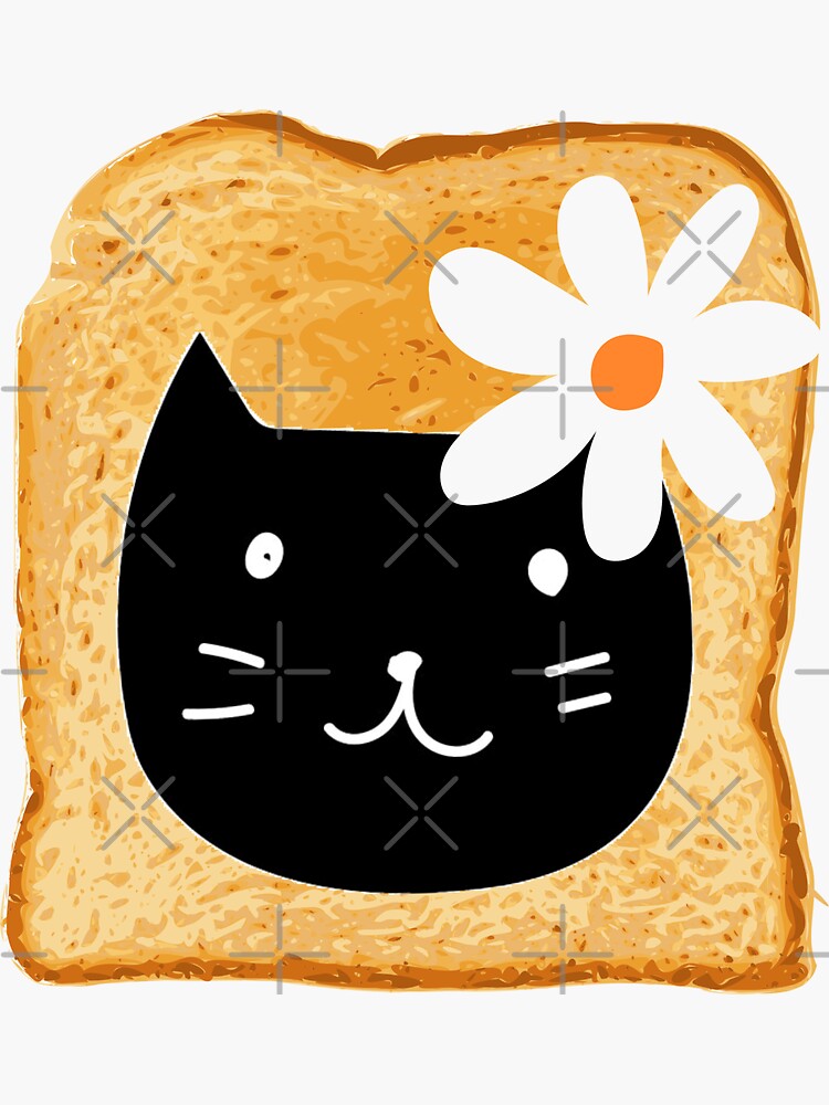 " Cat flower toast" Sticker for Sale by CaliforniaDi | Redbubble