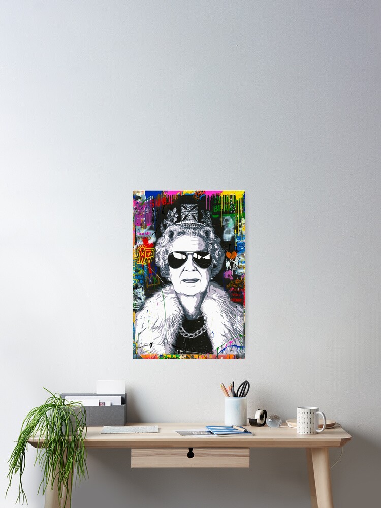 "Queen Elizabeth II Art Graffiti Style" Poster for Sale by ...